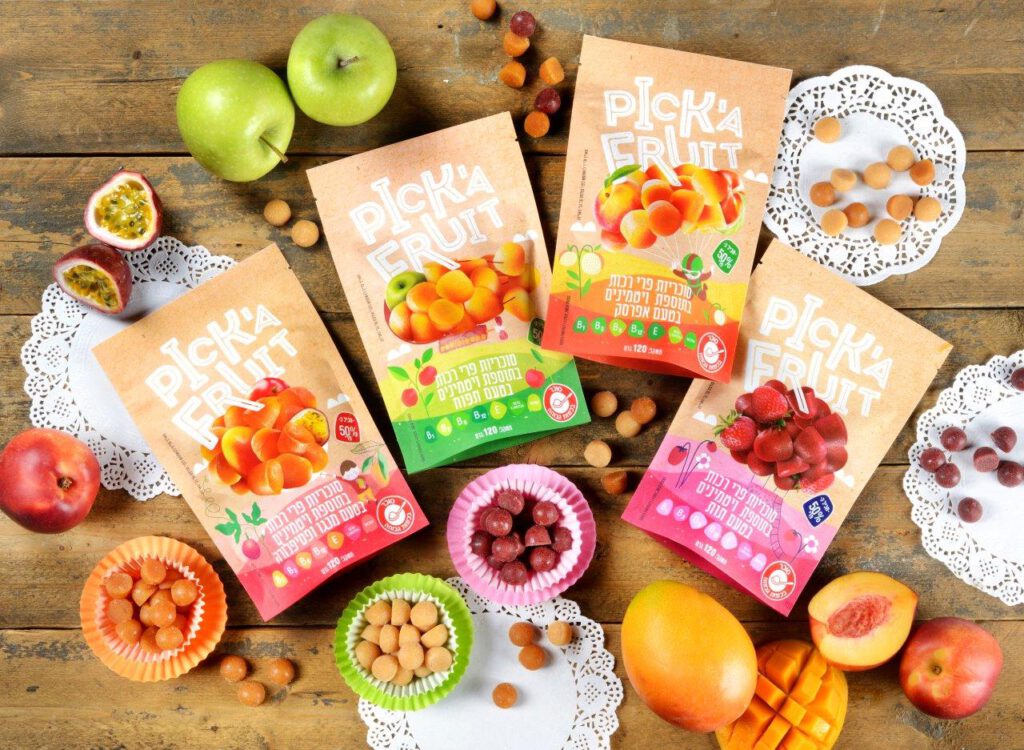 Pick'a Fruit: סוכריות פרי רכות בתוספת ויטמינים בטעם תות, תפוח, אפרסק ...